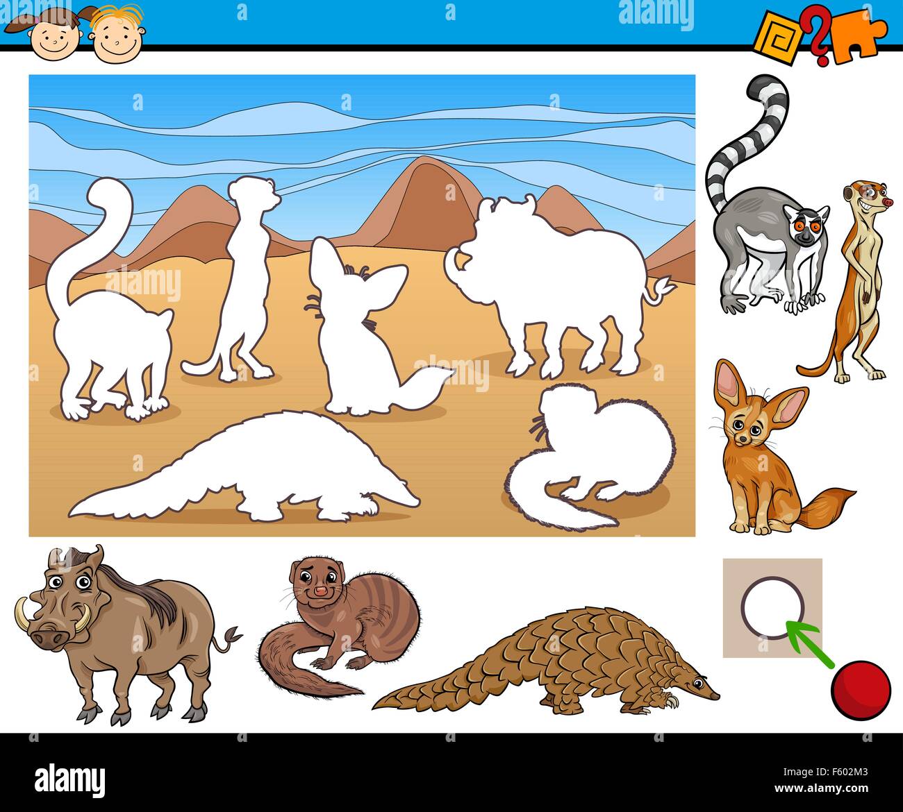 Cartoon Illustration of Educational Task for Preschool Children with ...