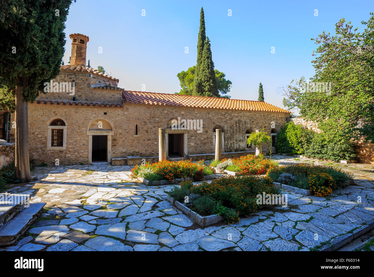 byzantine monastery in Kaisariani, Athens Stock Photo - Alamy