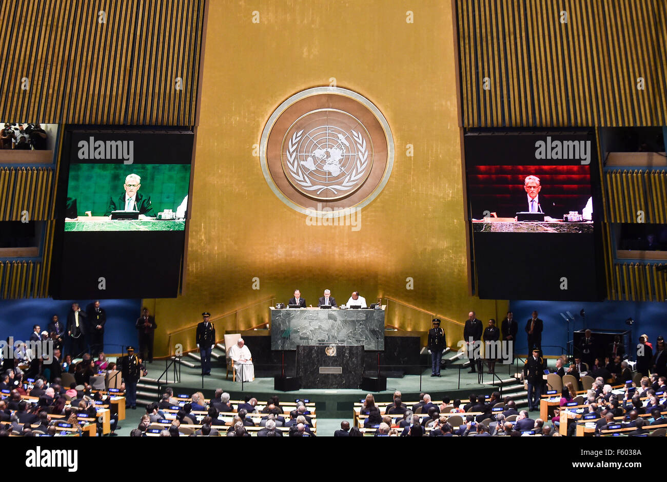 Pope Francis speaks during the 70th session of the United Nations ...