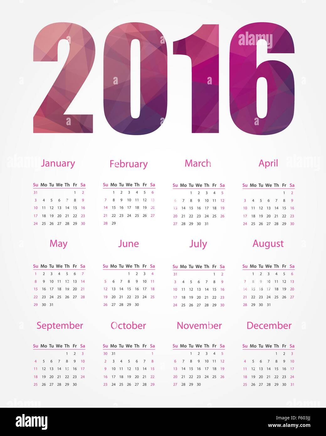 2016 calendar hi-res stock photography and images - Alamy
