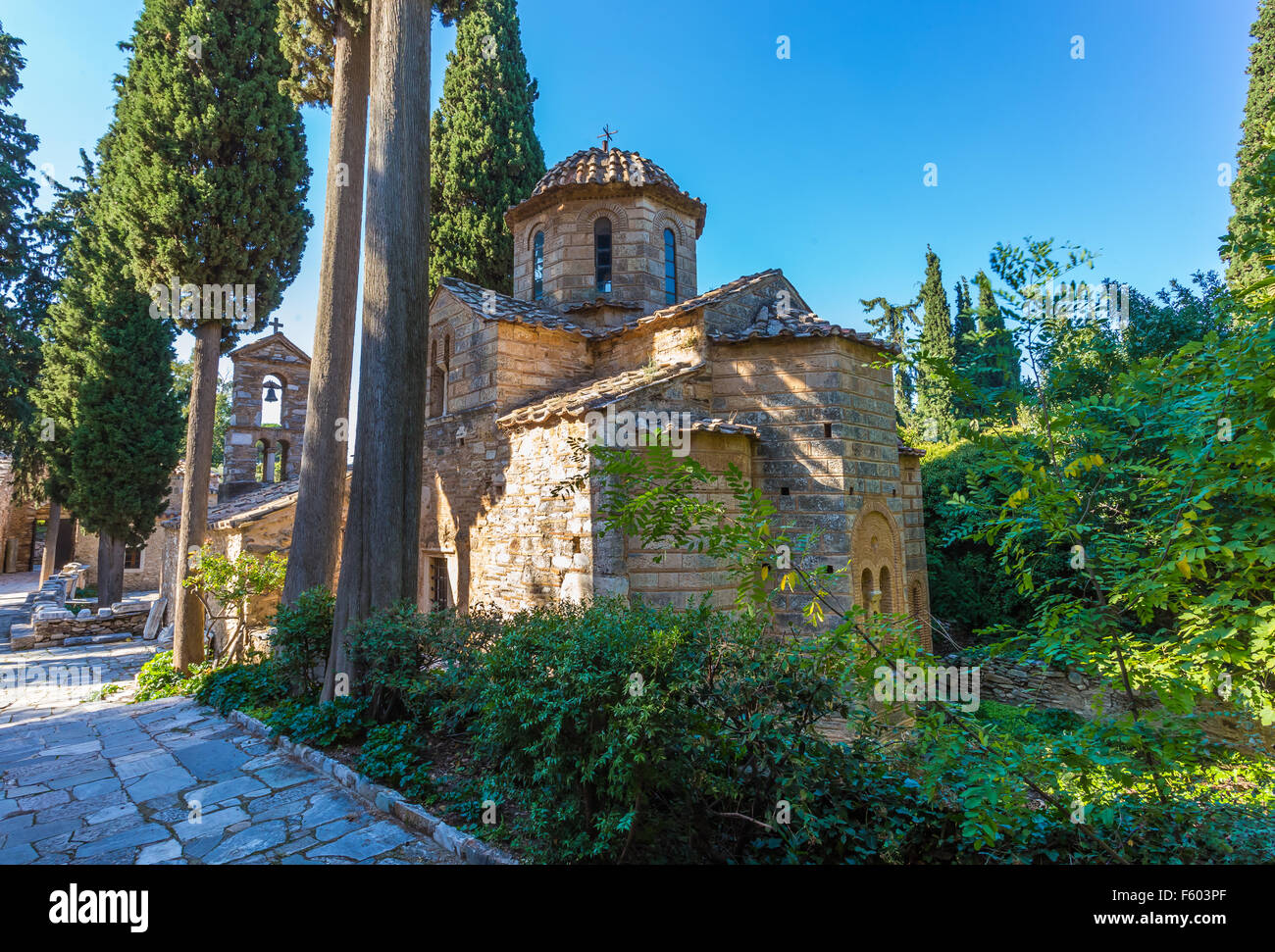 byzantine monastery in Kaisariani, Athens Stock Photo - Alamy