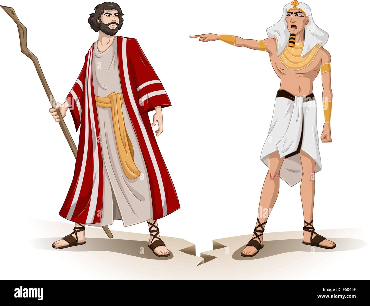 Vector illustration of Pharaoh sending Moses away Stock Vector Image ...