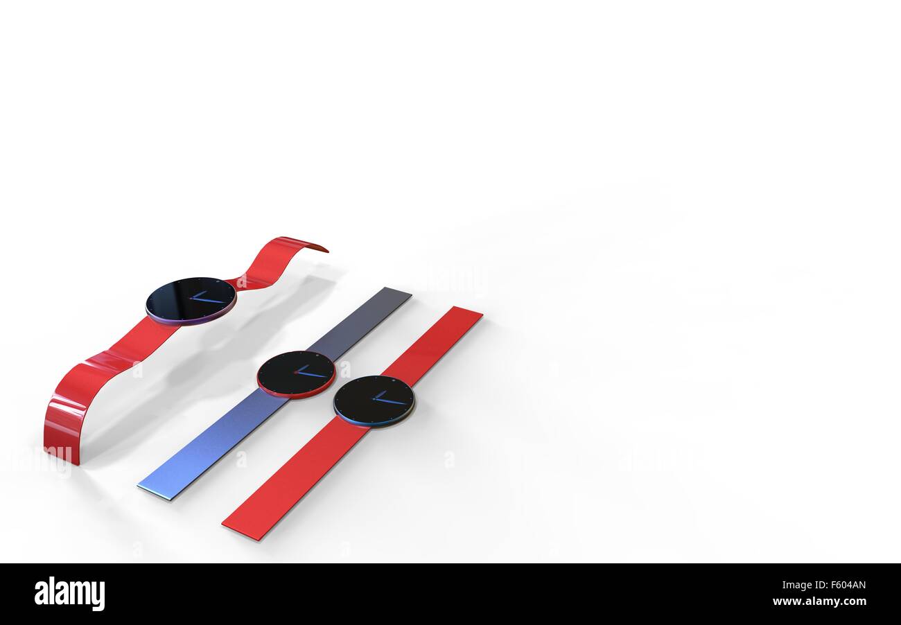 The colorful set of plastic watches isolated on white Stock Photo - Alamy