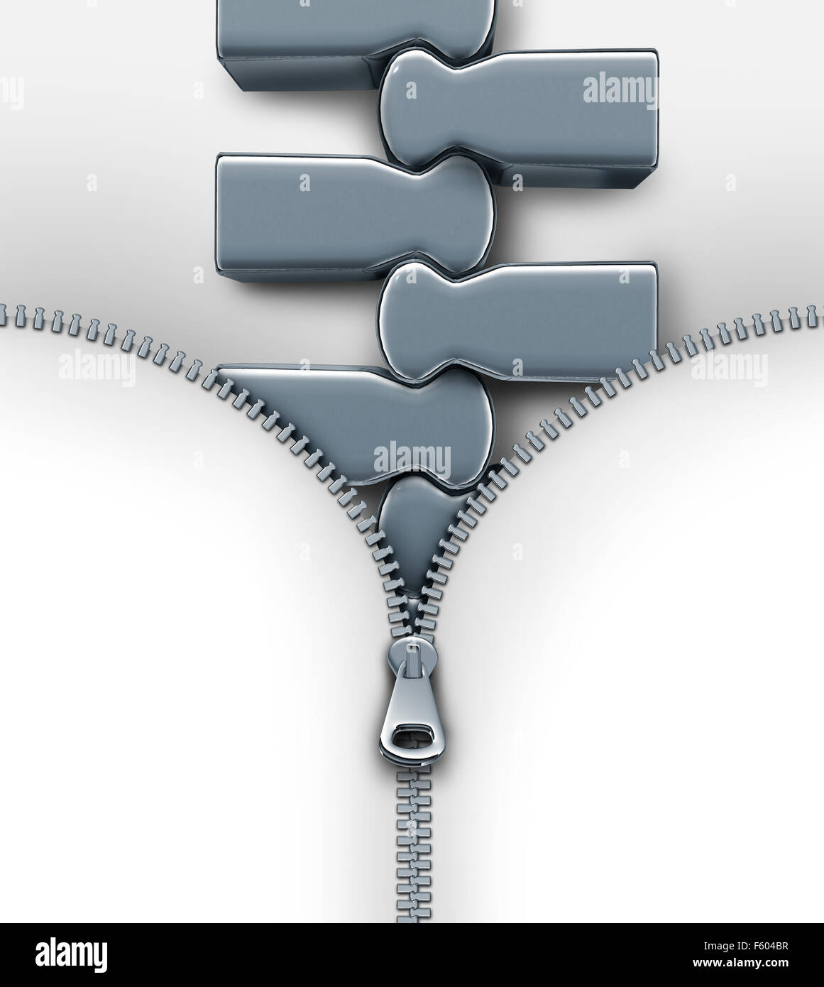 Bigger and better concept as an open zipper revealing very big links as ...