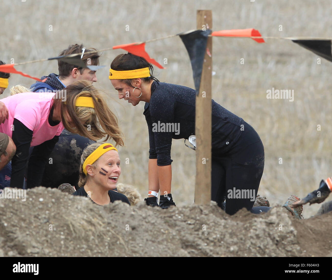 Tough Mums challenge, celebrities enter the muddy course. Featuring ...