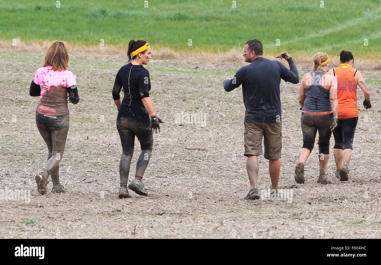 Tough Mums challenge, celebrities enter the muddy course. Featuring ...