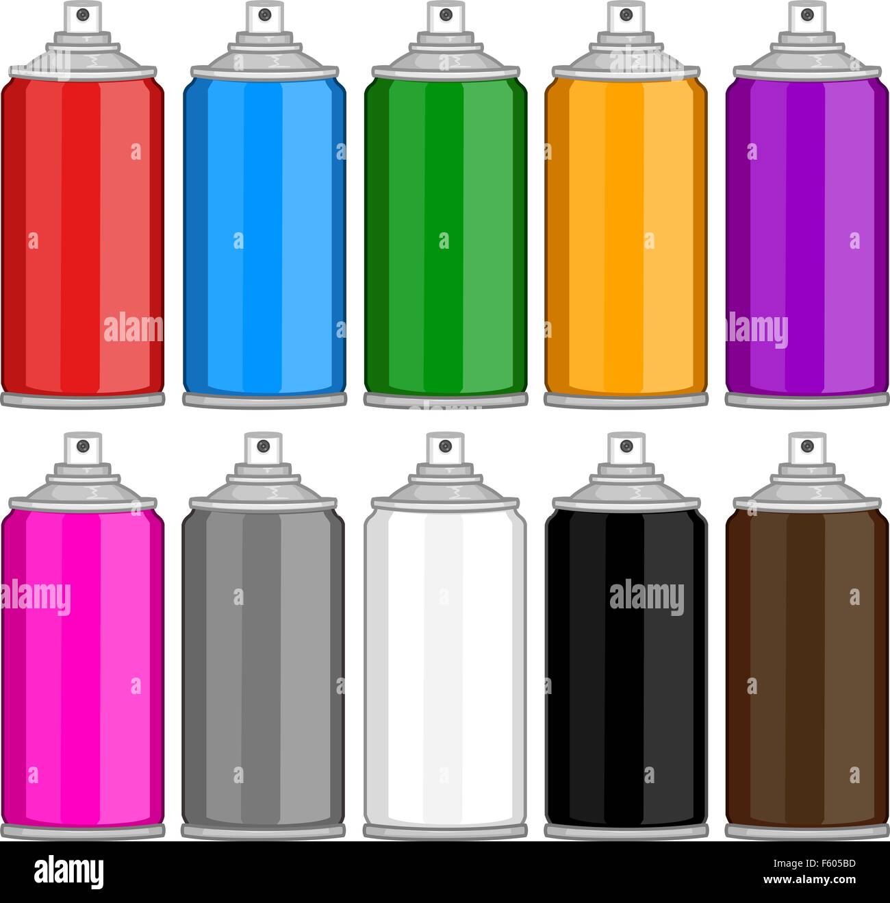 Vector illustration pack of various colored spray cans Stock Vector ...