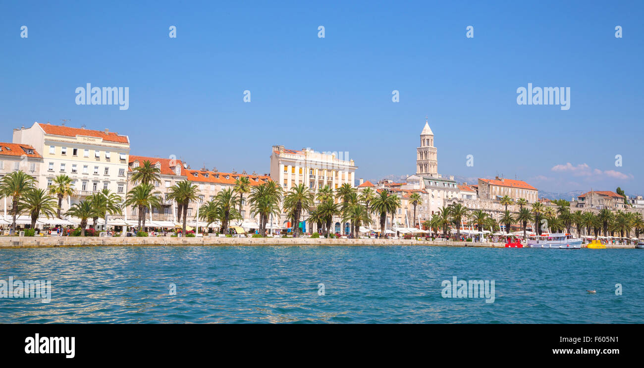Waterfront resort town, view from the sea Stock Photo - Alamy