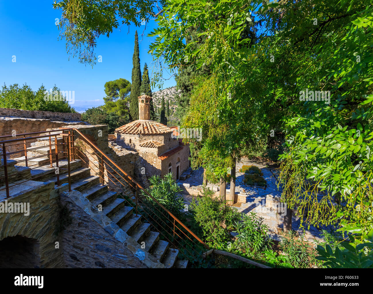 byzantine monastery in Kaisariani, Athens Stock Photo - Alamy
