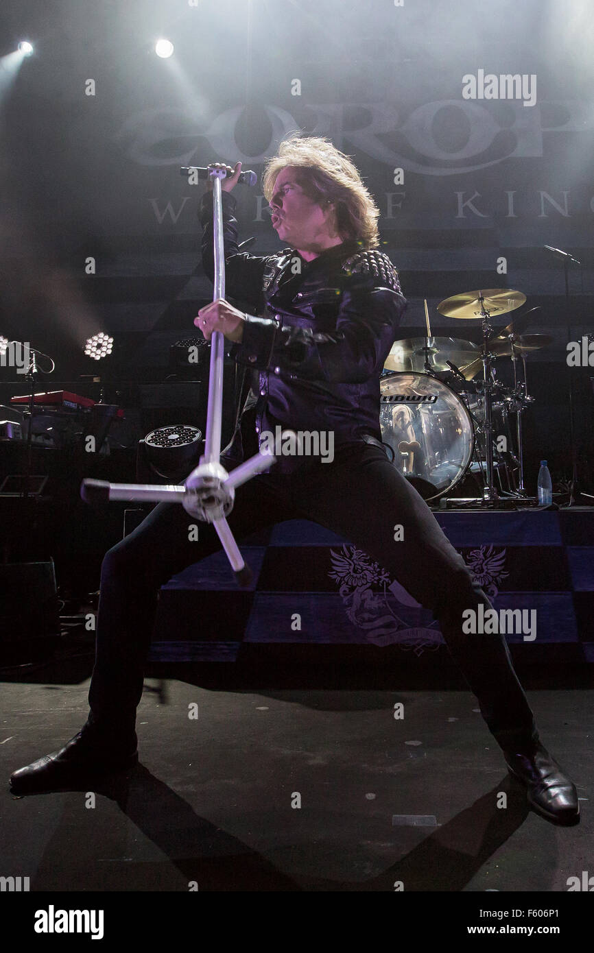 Swedish hard rock band Europe performing live on stage at Tradgar'n ...