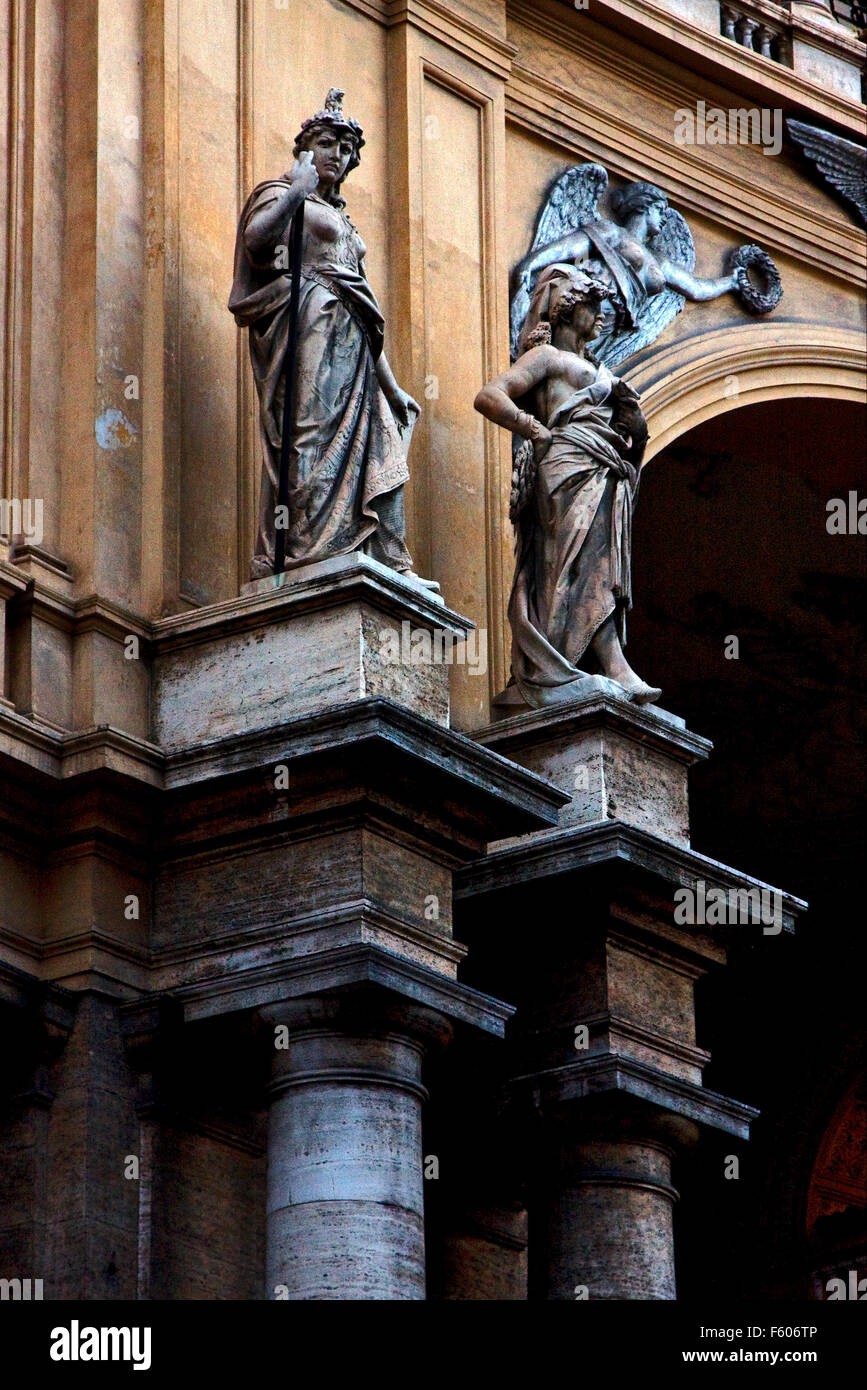 grey marble statue of divinity in the monument galleria vittorio ...