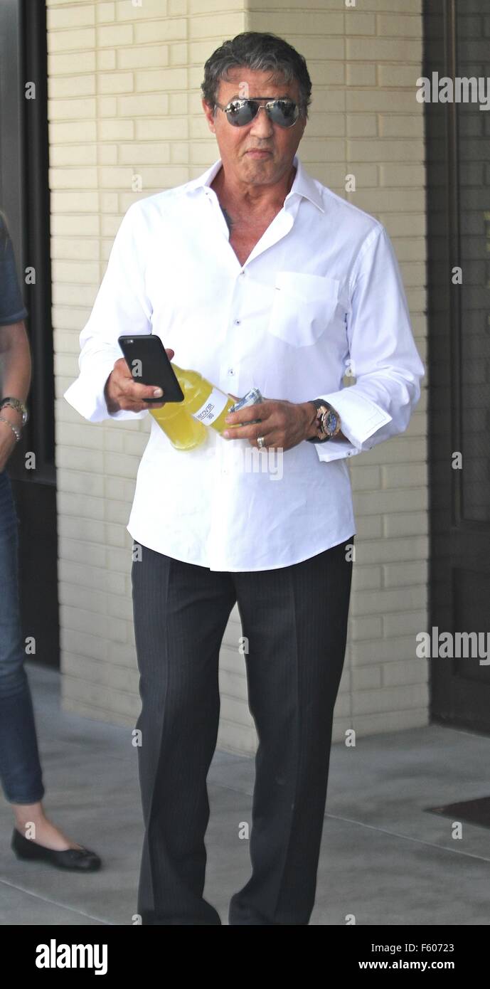 Sylvester Stallone promotes a drink called Recover in Beverly Hills ...