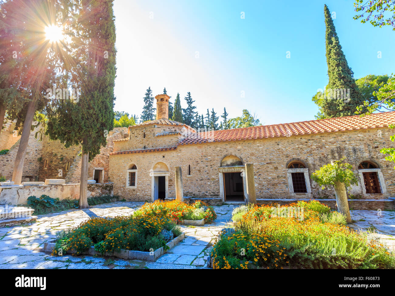 byzantine monastery in Kaisariani, Athens Stock Photo - Alamy