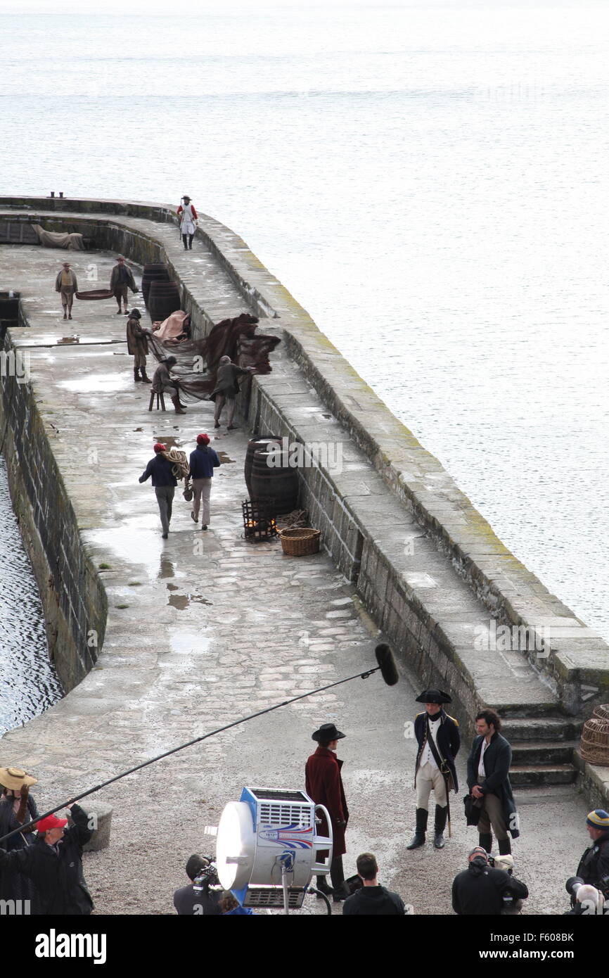 British drama television series Poldark being filmed in Charlestown in ...