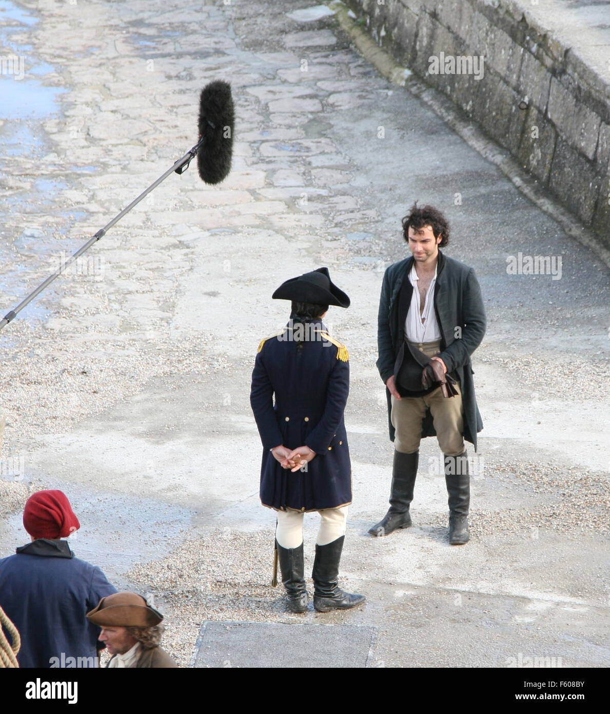 British drama television series Poldark being filmed in Charlestown in ...