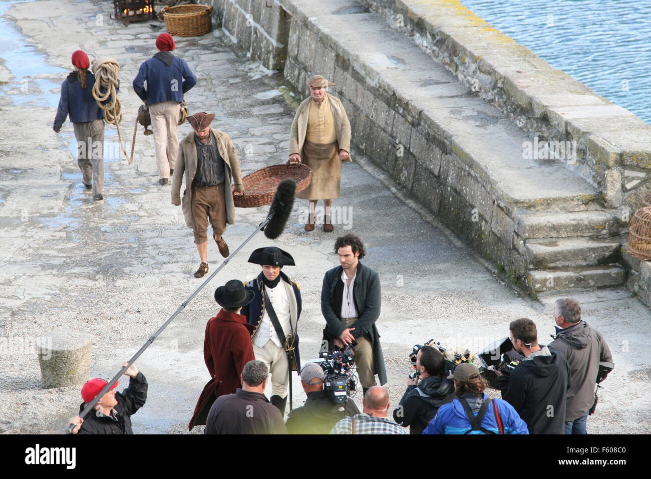 British drama television series Poldark being filmed in Charlestown in ...
