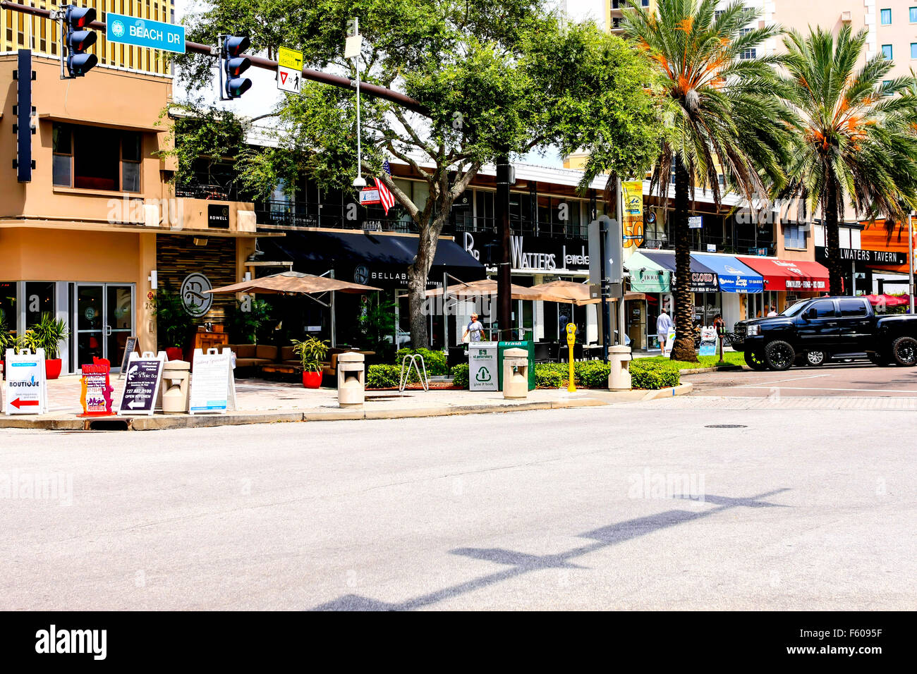 Downtown waterfront businesses in St. Petersburg Florida Stock Photo ...