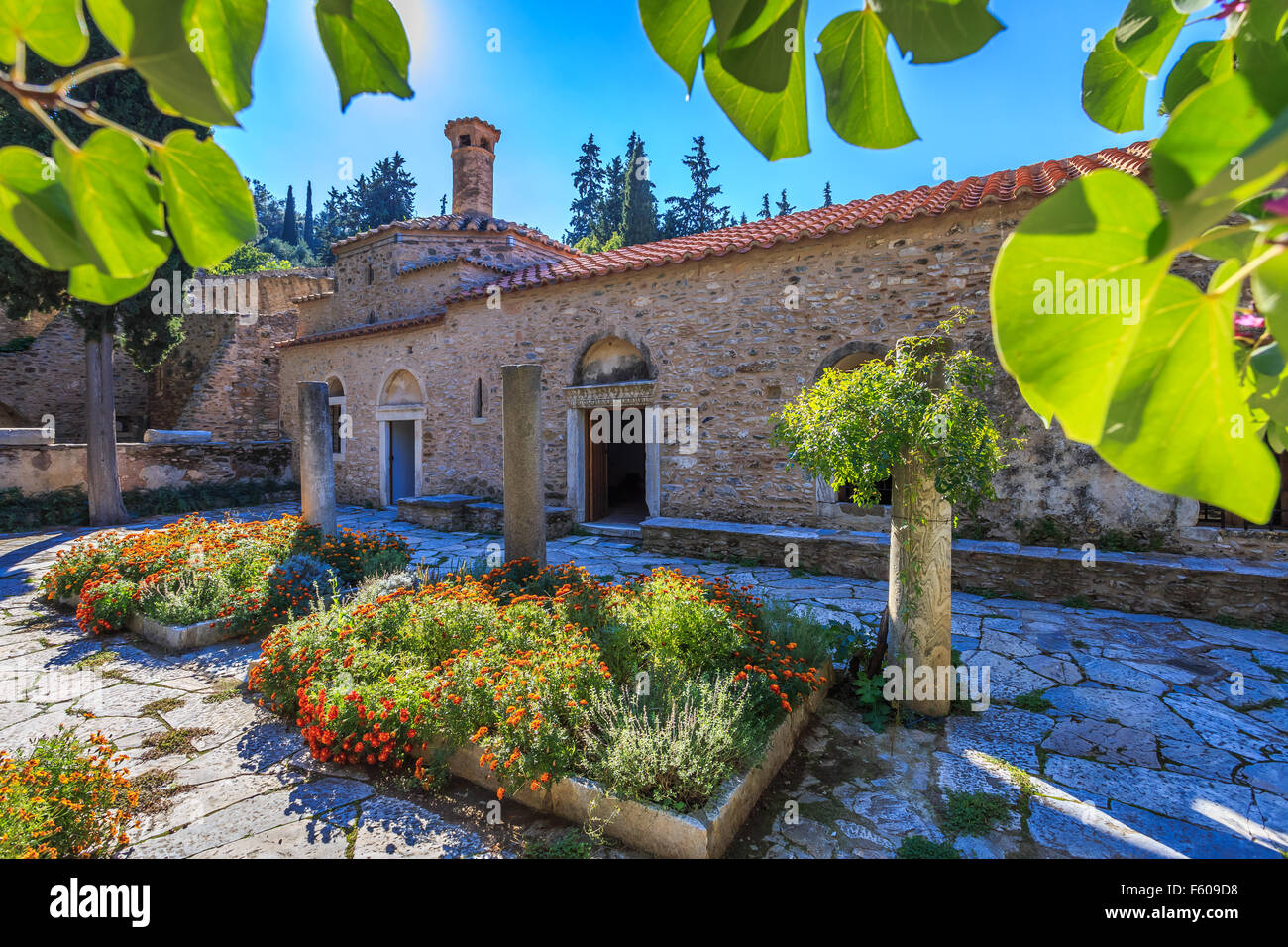 byzantine monastery in Kaisariani, Athens Stock Photo - Alamy
