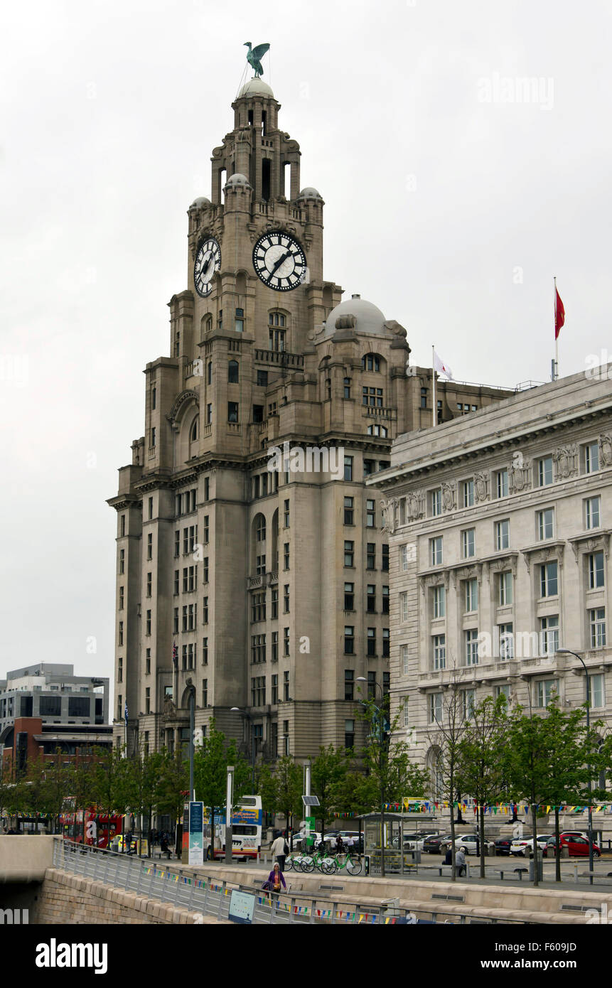 The Liver Building and Cunard Building on the seafront in Liverpool ...