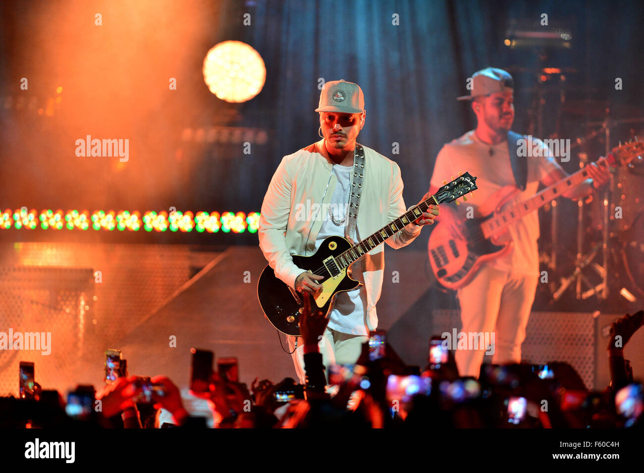 J Balvin performing live on stage during J Balvin Mi Familia' tour at ...