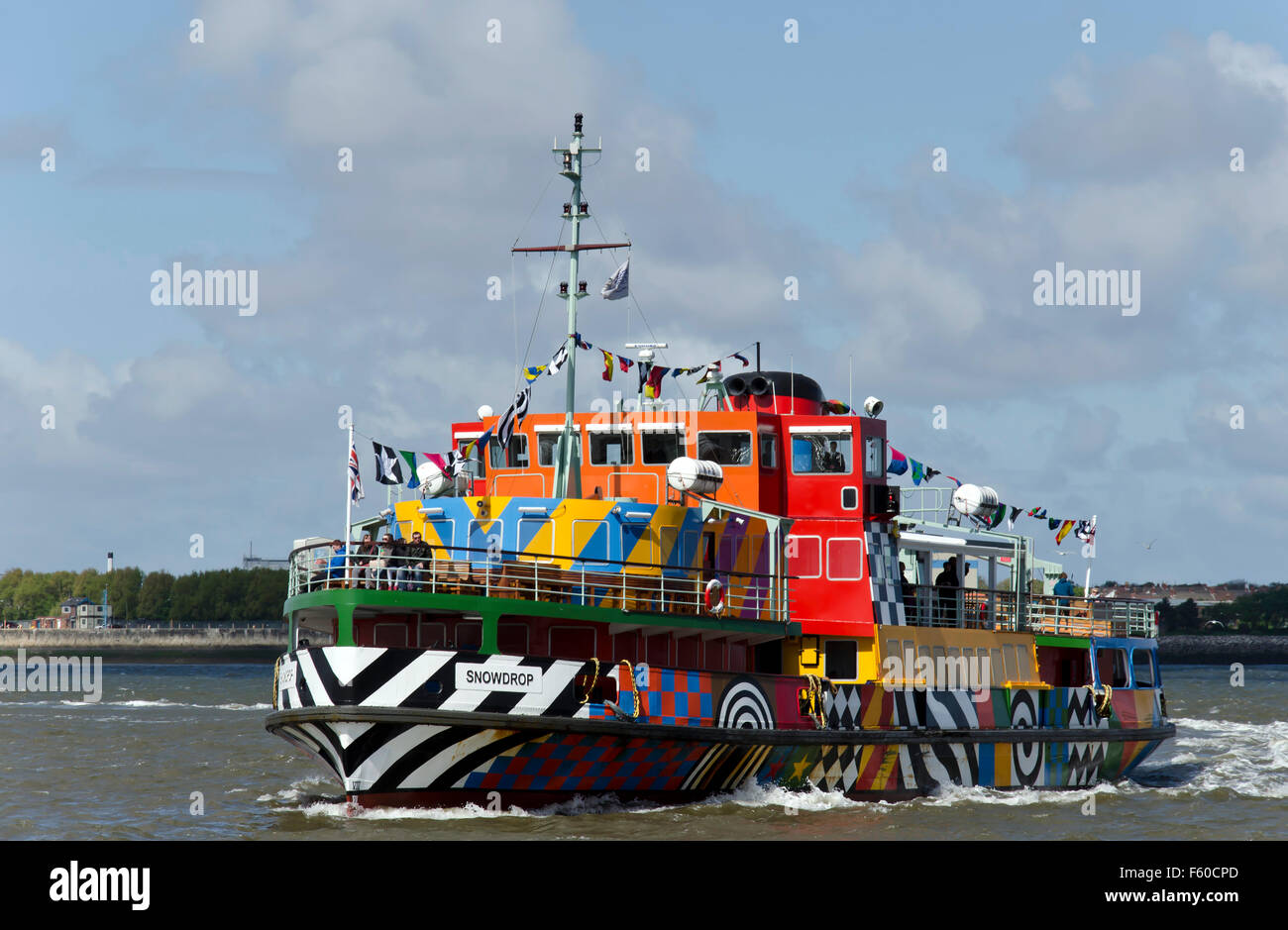 The Ferry 'Cross the Mersey, painted in bright colours, sailing from ...