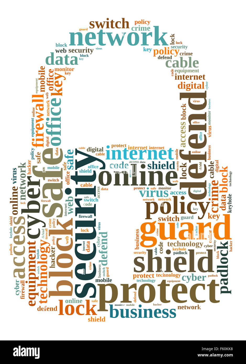 Security word cloud illustration concept over padlock shape Stock Photo ...