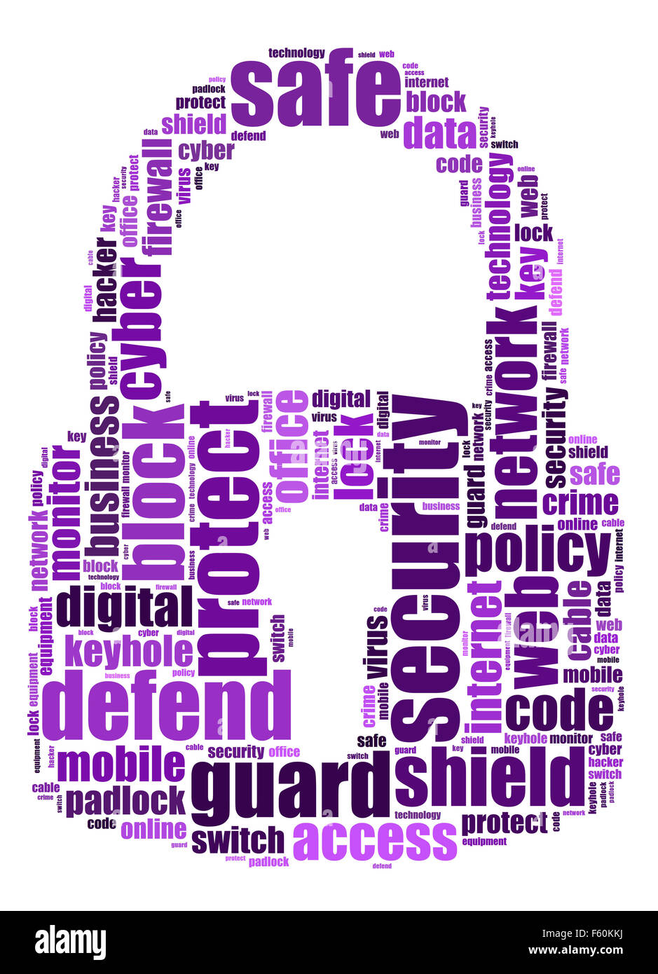 Security word cloud illustration concept over padlock shape Stock Photo ...