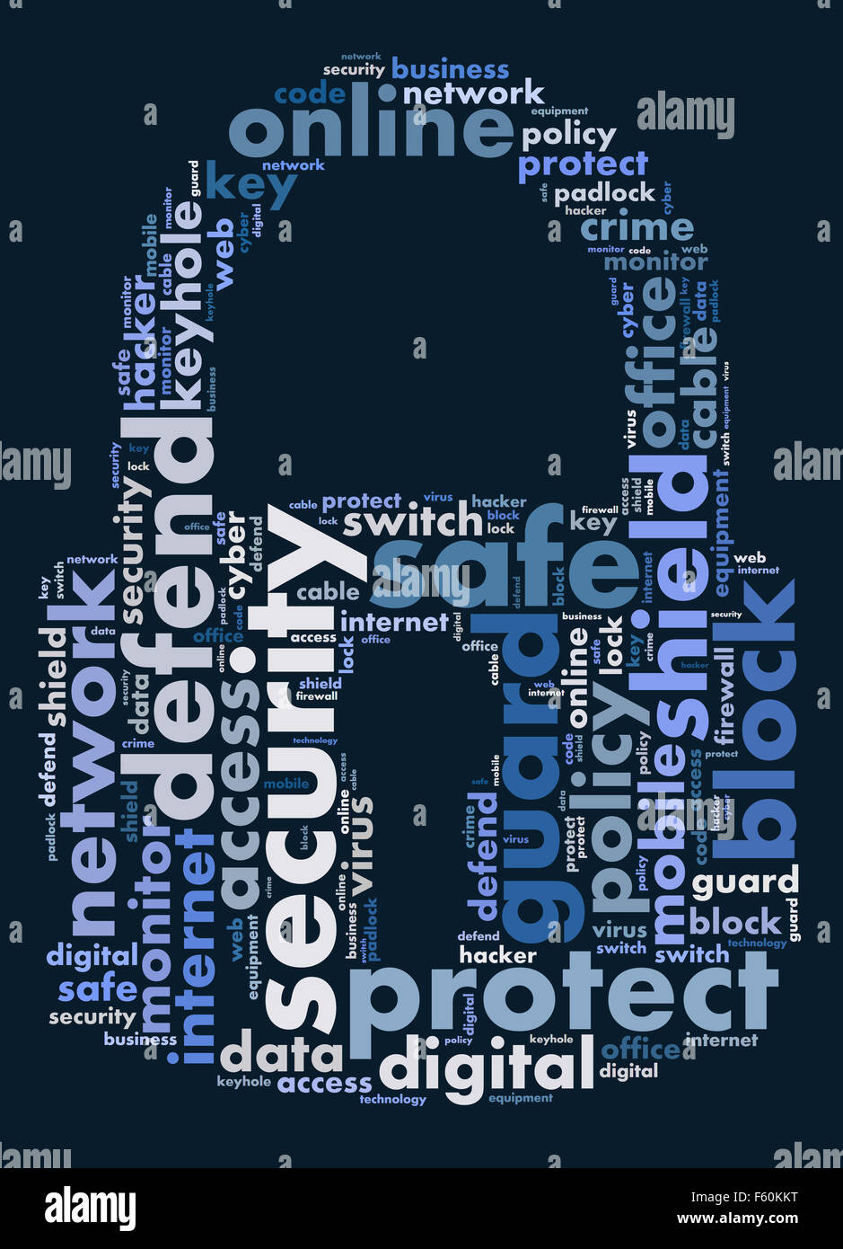 Security word cloud illustration concept over padlock shape Stock Photo ...