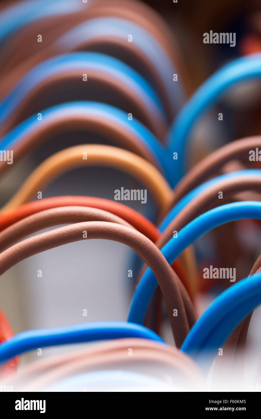 Closeup of colorful electrical wires Stock Photo - Alamy