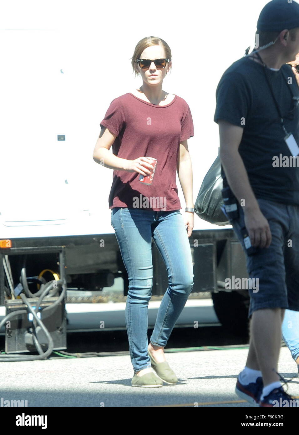 Emma Watson on the set of 'The Circle,' currently filming in Beverly ...