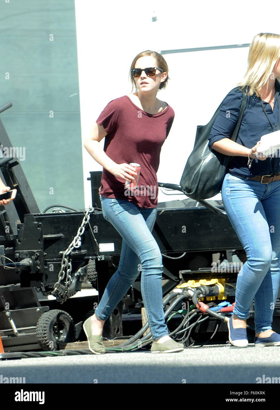 Emma Watson on the set of 'The Circle,' currently filming in Beverly ...