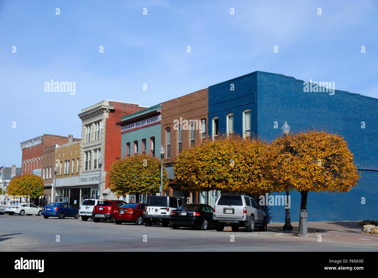 Main street of small town. Lebanon, Indiana Stock Photo - Alamy