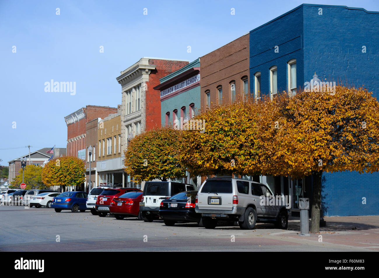 Main street of small town. Lebanon, Indiana Stock Photo - Alamy