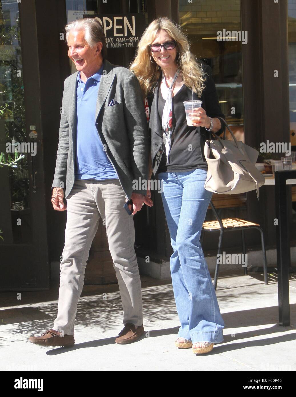 George Hamilton and Alana Stewart enjoy lunch together at Cafe M in ...