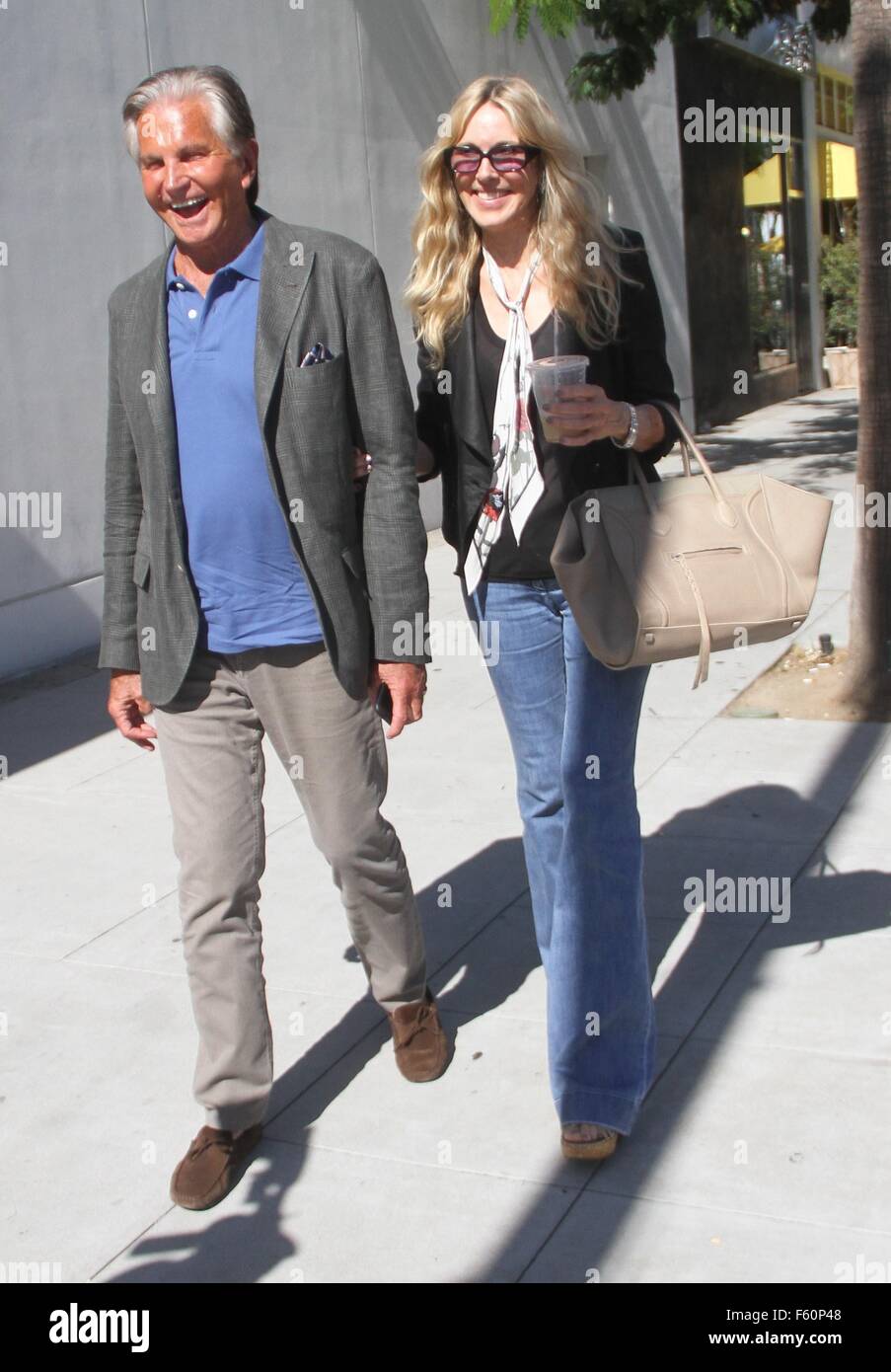 George Hamilton and Alana Stewart enjoy lunch together at Cafe M in ...