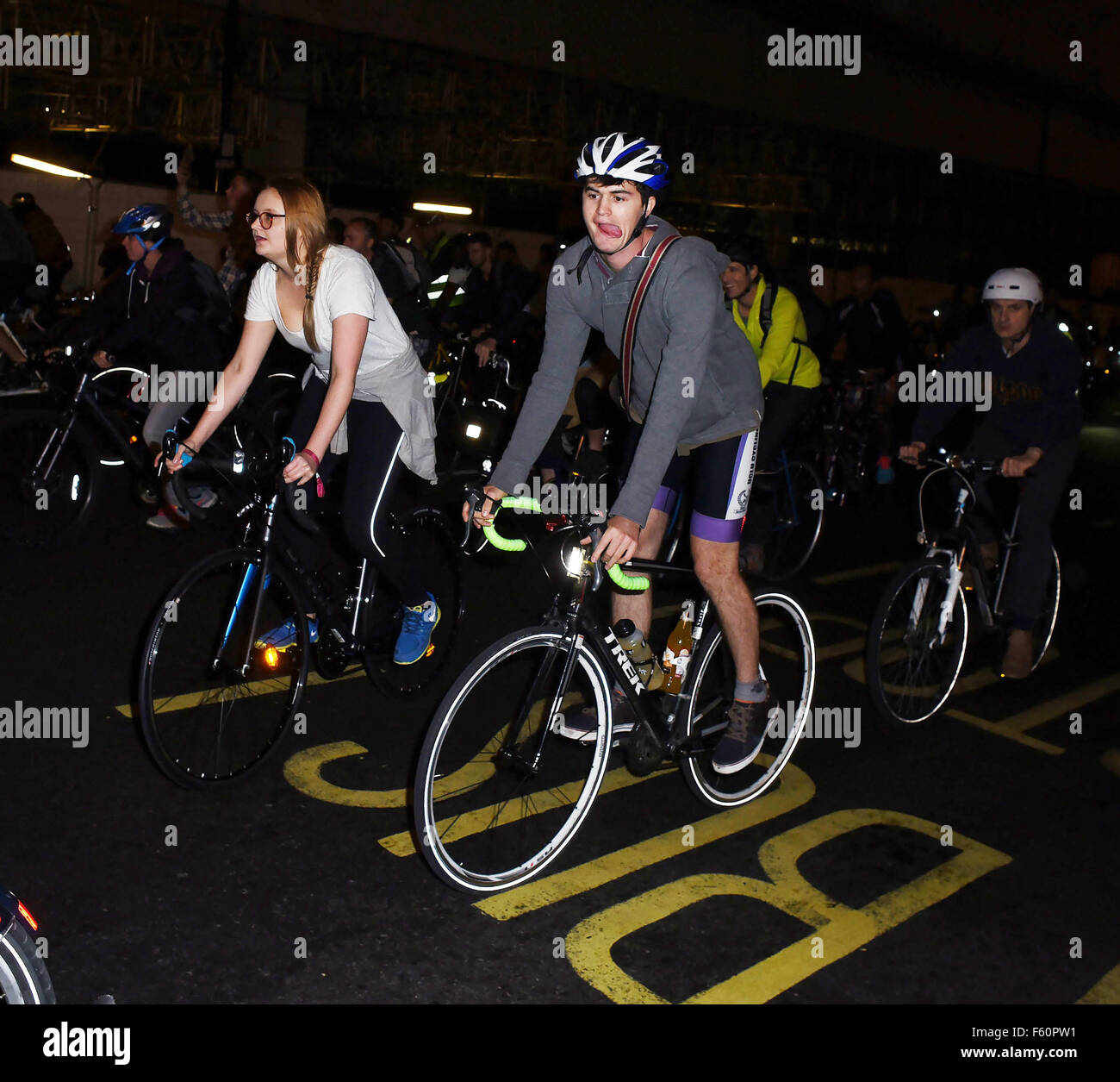 Bike riders take part in a Bike Protest in central London Featuring ...