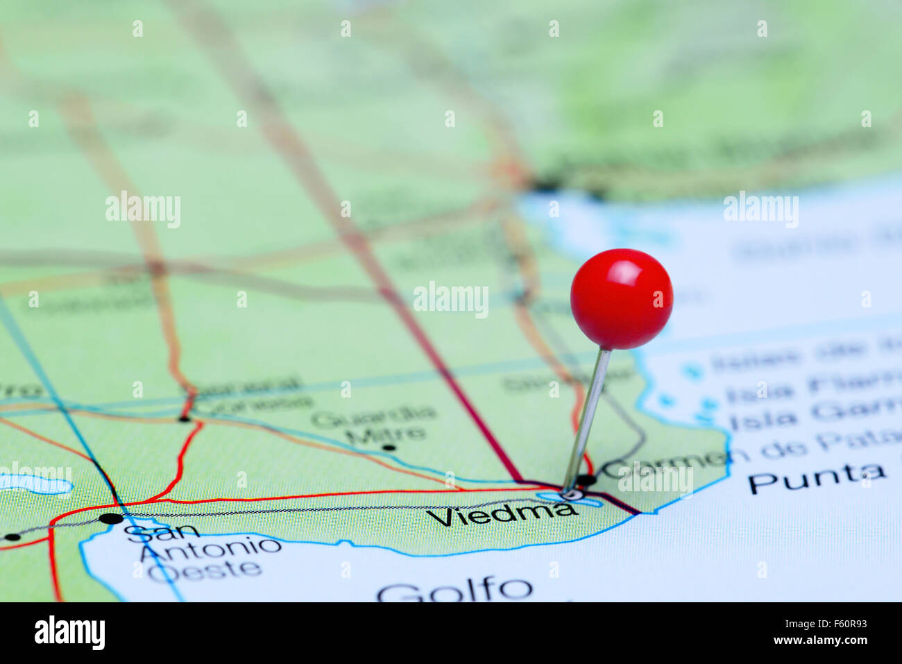 Viedma pinned on a map of Argentina Stock Photo - Alamy