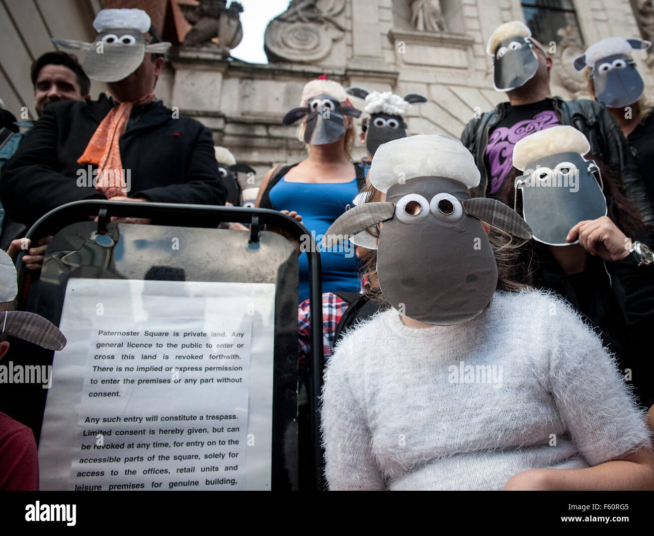Mark Thomas, comedian and political activist holds a Sean the Sheep ...