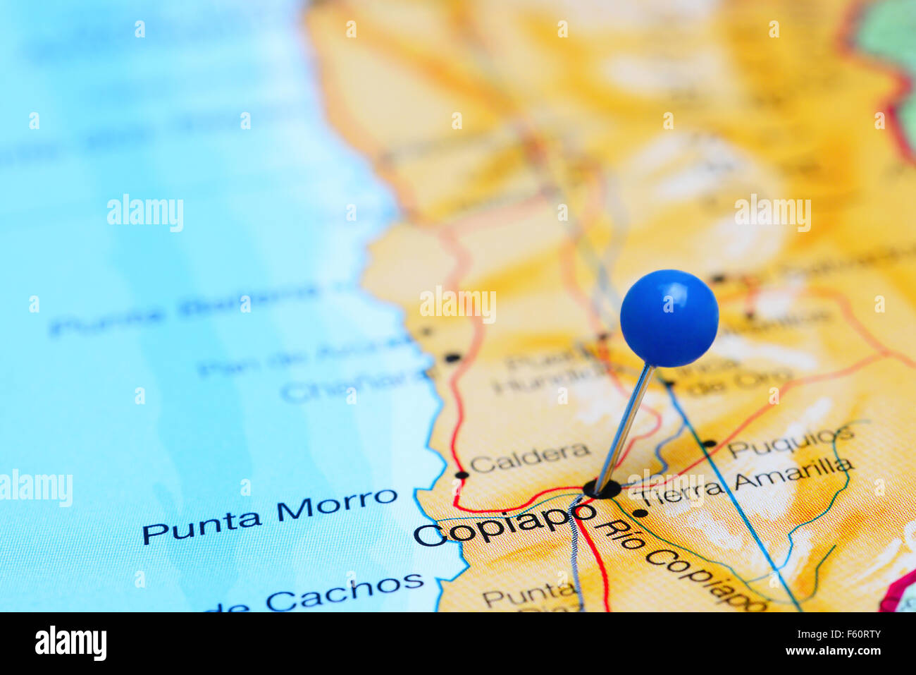 Copiapo pinned on map chile hi-res stock photography and images - Alamy
