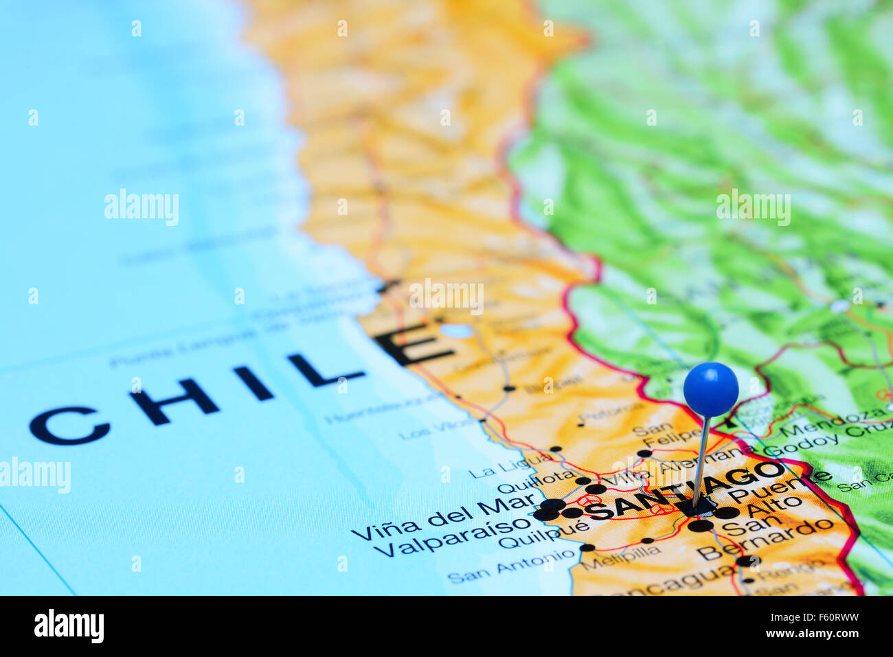 Santiago chile map geography hi-res stock photography and images - Alamy