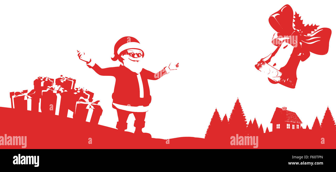 Composite image of christmas scene silhouette Stock Photo - Alamy