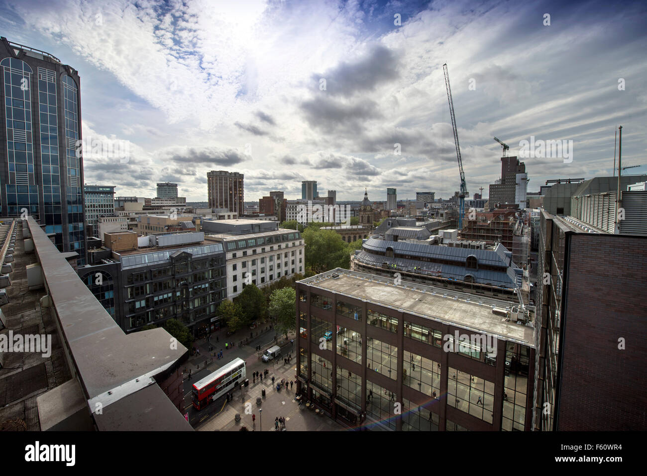 New developments and property renovations in Birmingham with a bus on ...