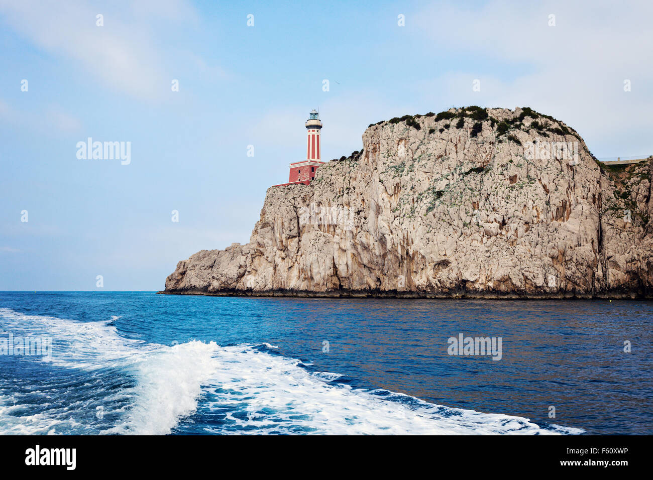 Capri Island Lighthouse on the cliff Stock Photo - Alamy