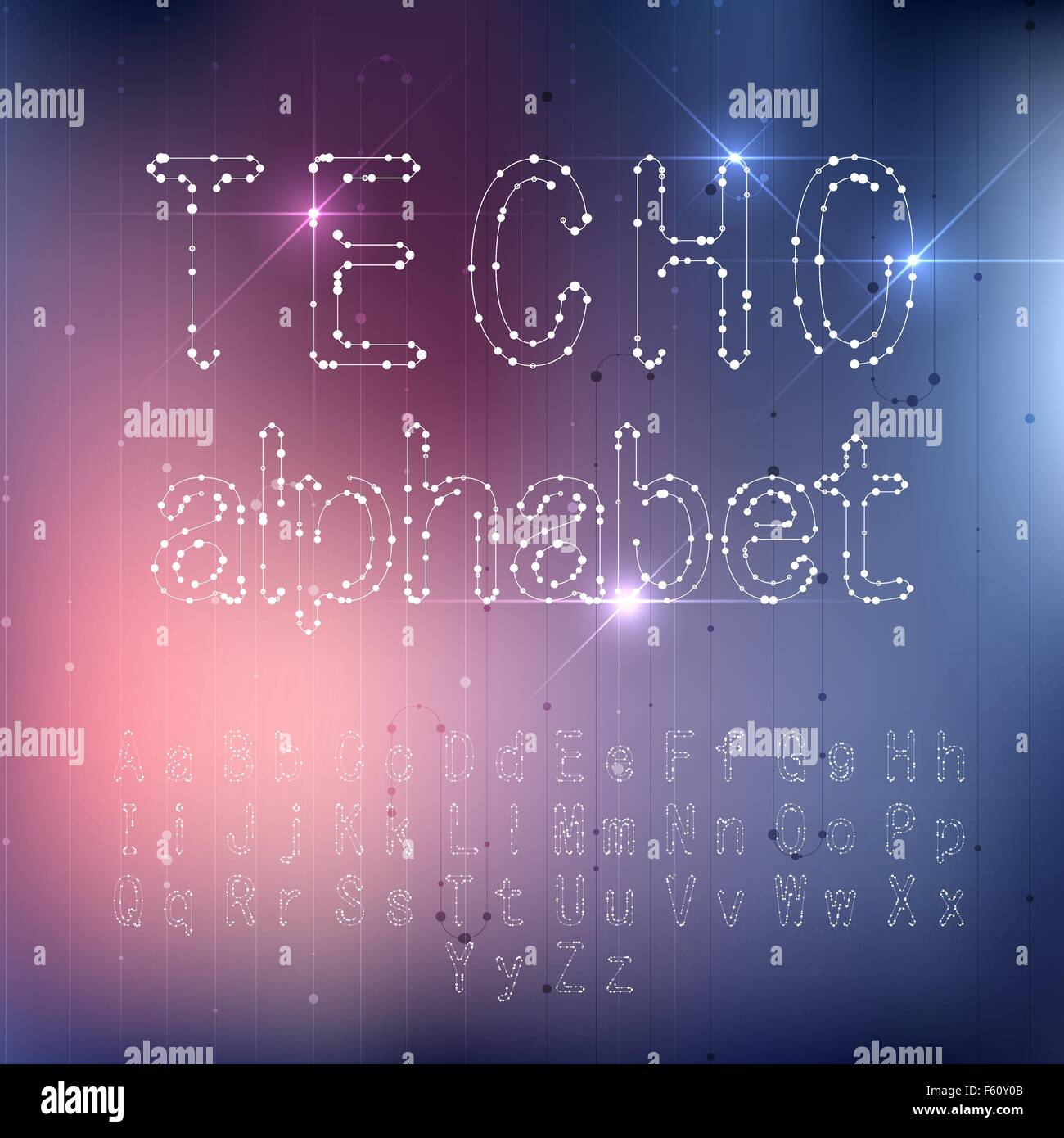 Techno Fonts Trendy Stylish Alphabet Stock Vector Image & Art - Alamy