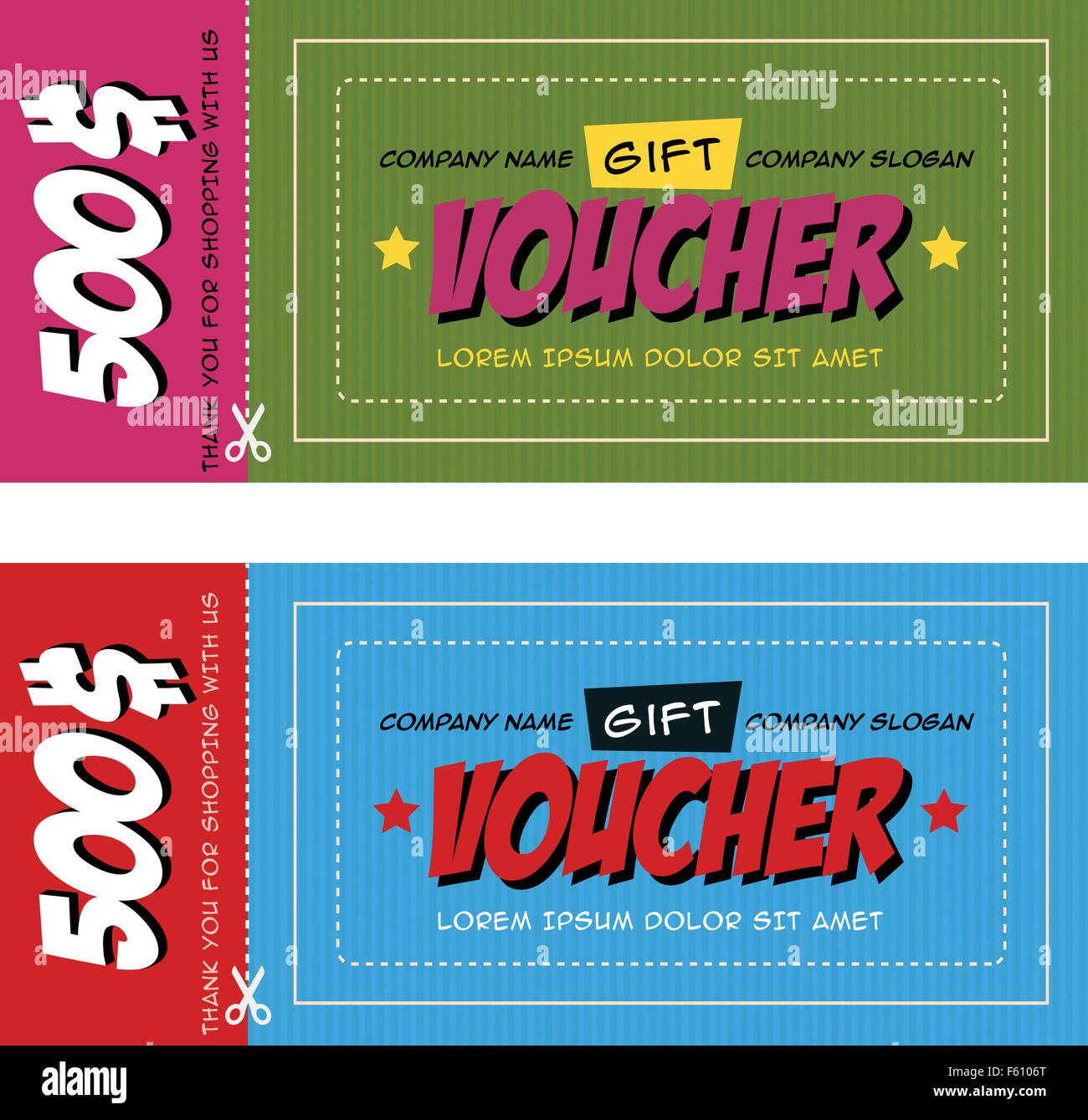 Comics Gift Voucher Vector Template Stock Vector Image & Art - Alamy