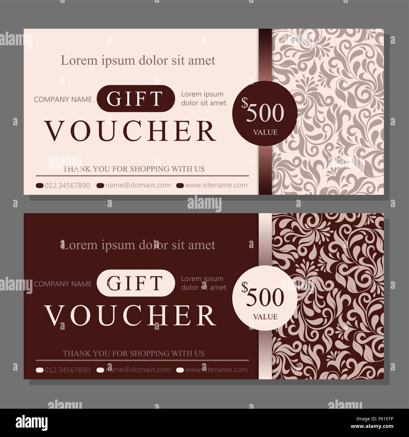 Elegant gift voucher template pattern hi-res stock photography and ...