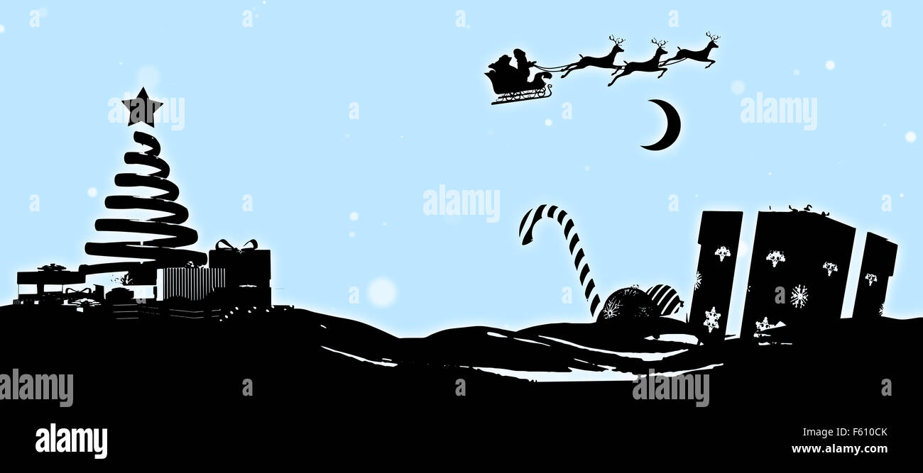 Composite image of christmas scene silhouette Stock Photo - Alamy