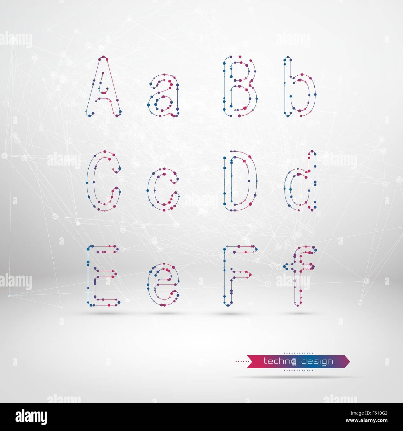 Futuristic Technology Alphabet Stock Vector Image & Art - Alamy