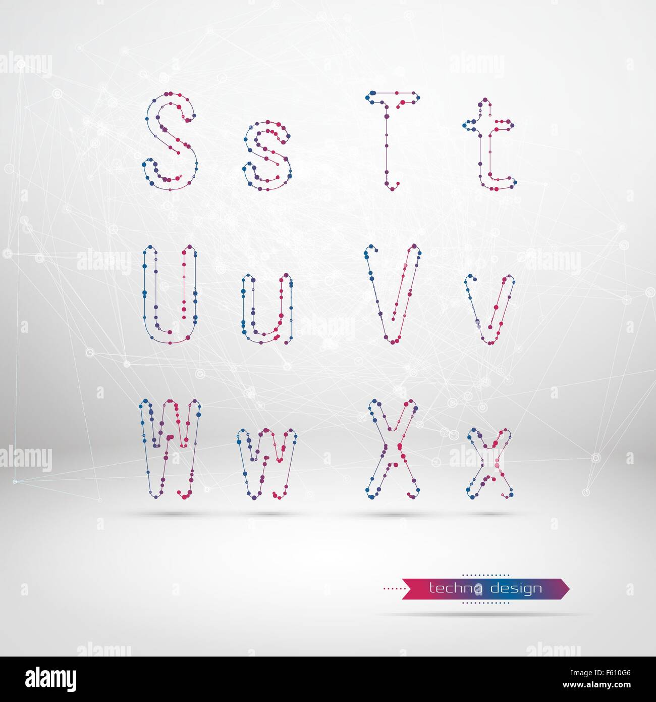 Futuristic Technology Alphabet Stock Vector Image & Art - Alamy