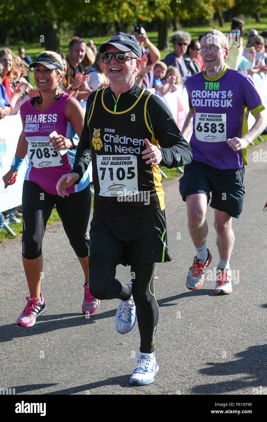 Chris Evans competes in the Windsor half marathon for Children in Need ...